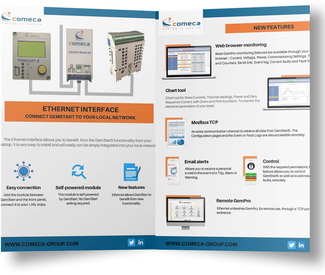 Ethernet Interface - Connect Gemstart to your local network - Comeca Group